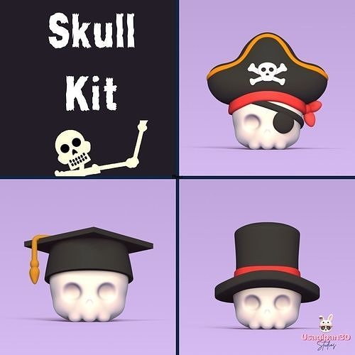 Skull Kit 3D model 3D printable | CGTrader