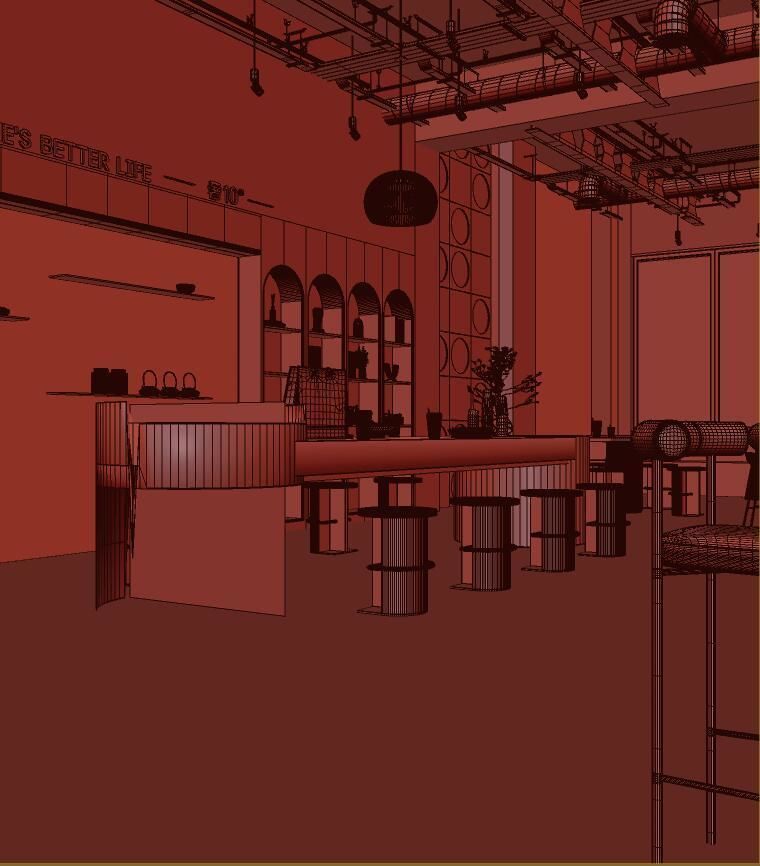 Modern coffee bar interior design 3d model 3D model | CGTrader