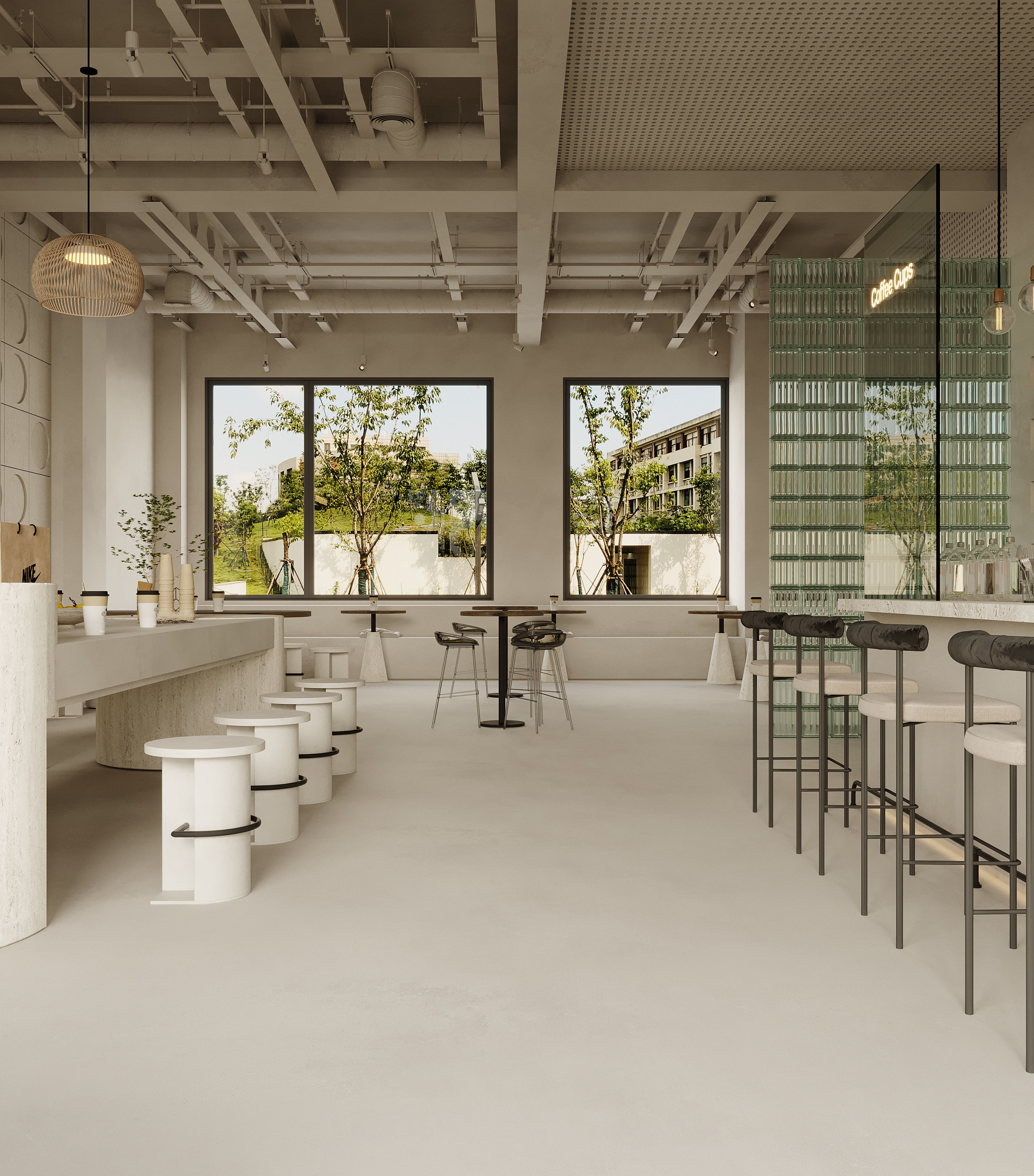 Modern coffee bar interior design 3d model 3D model | CGTrader