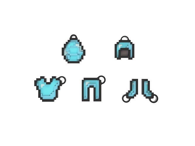 MINECRAFT ARMOR KEYCHAIN 3D model 3D printable | CGTrader