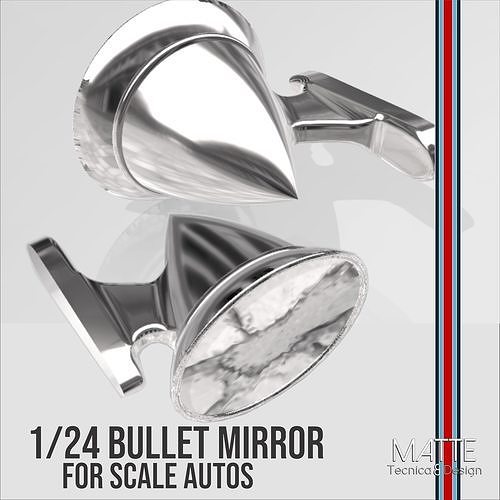 Vintage Racing mirror for scale autos 1 24 scale 3D model 3D printable ...