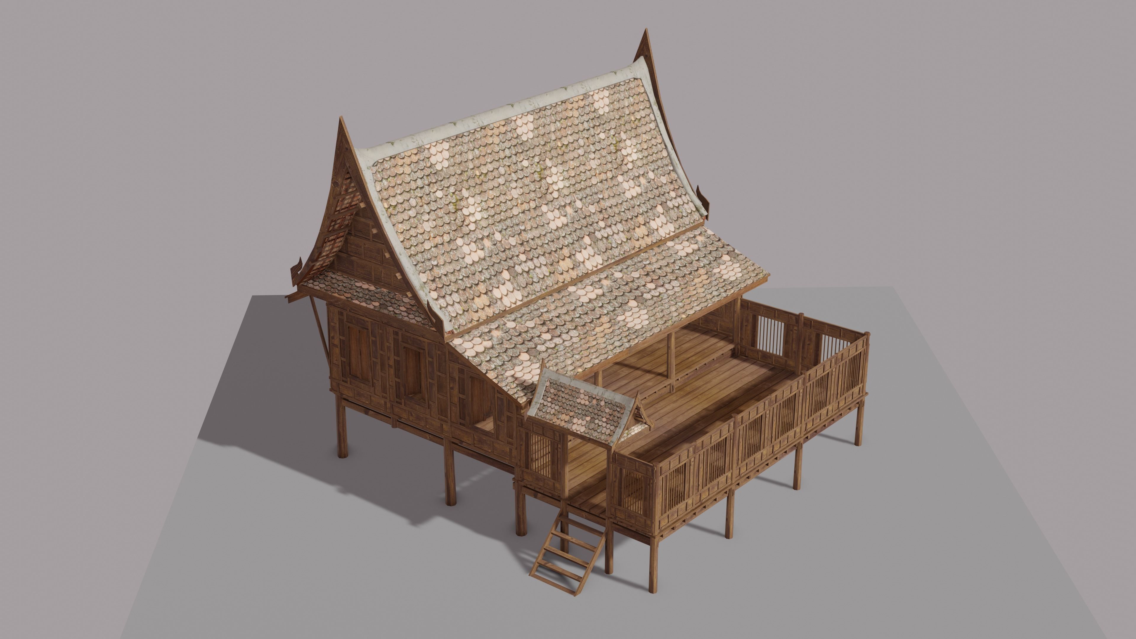 3D model Central Thai traditional house-01 VR / AR / low-poly | CGTrader