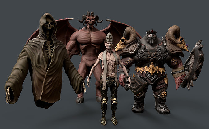 3D Model Collection Horror Characters Pack VR / AR / low-poly | CGTrader