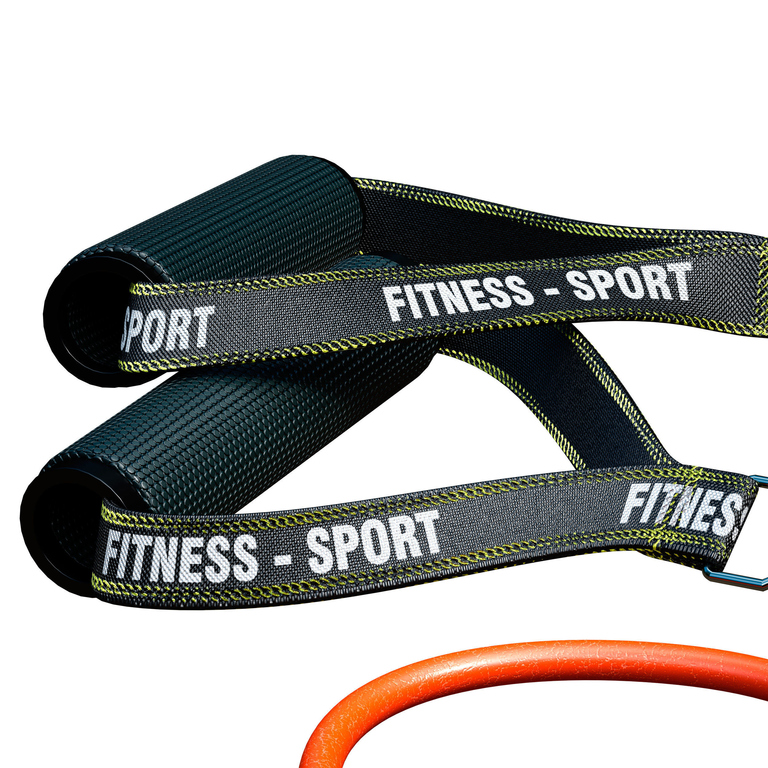 Expander orange and resistance rope 3D model | CGTrader