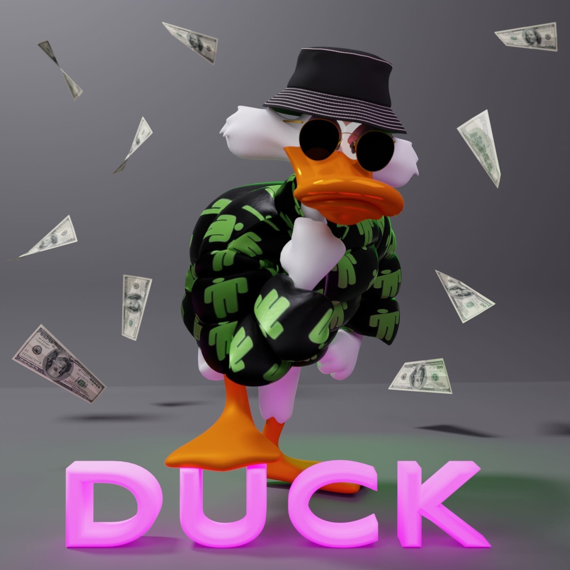 Donald Duck style 3D model animated rigged | CGTrader