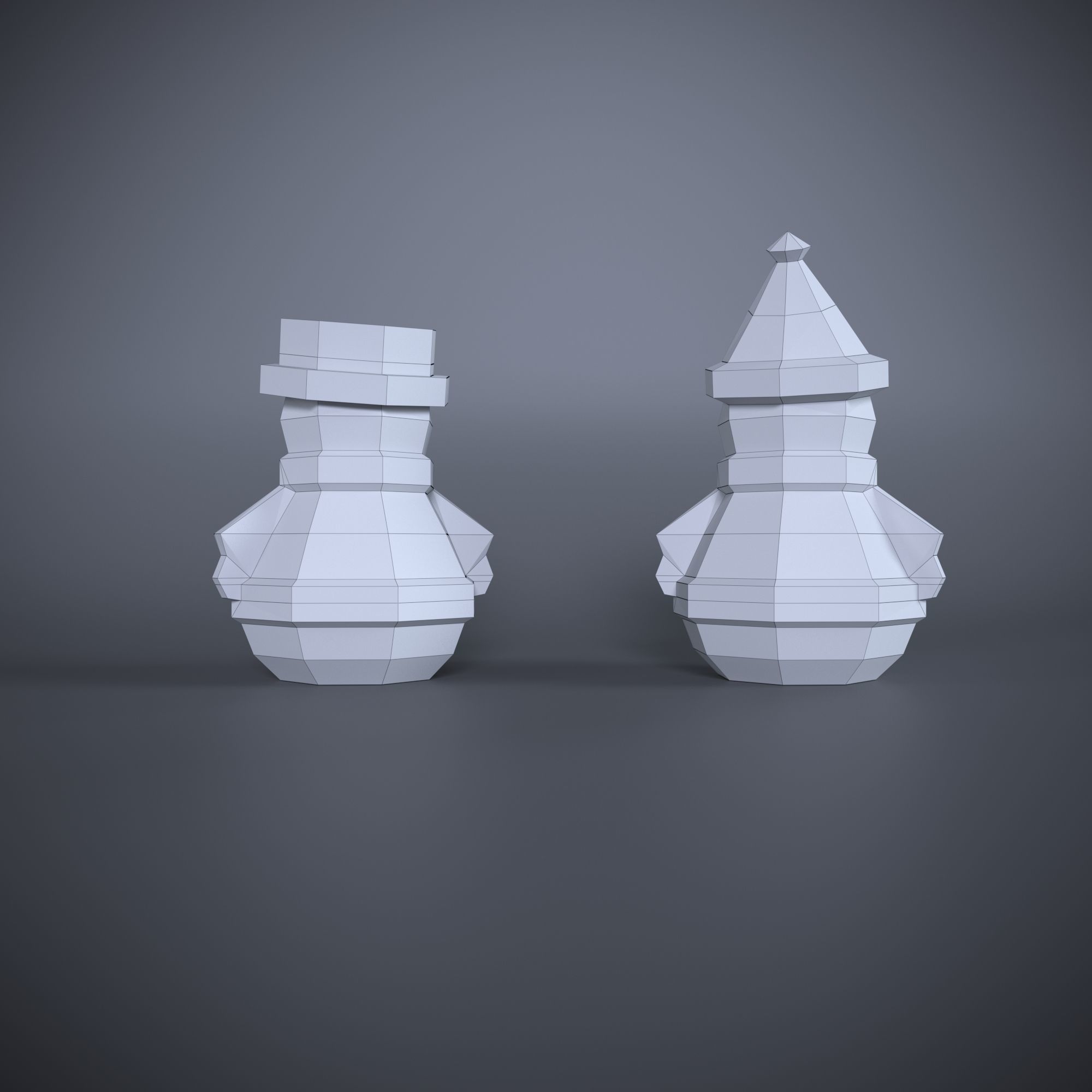 Low Poly Snowman Model Origami 3D print model 3D print model 3D model ...