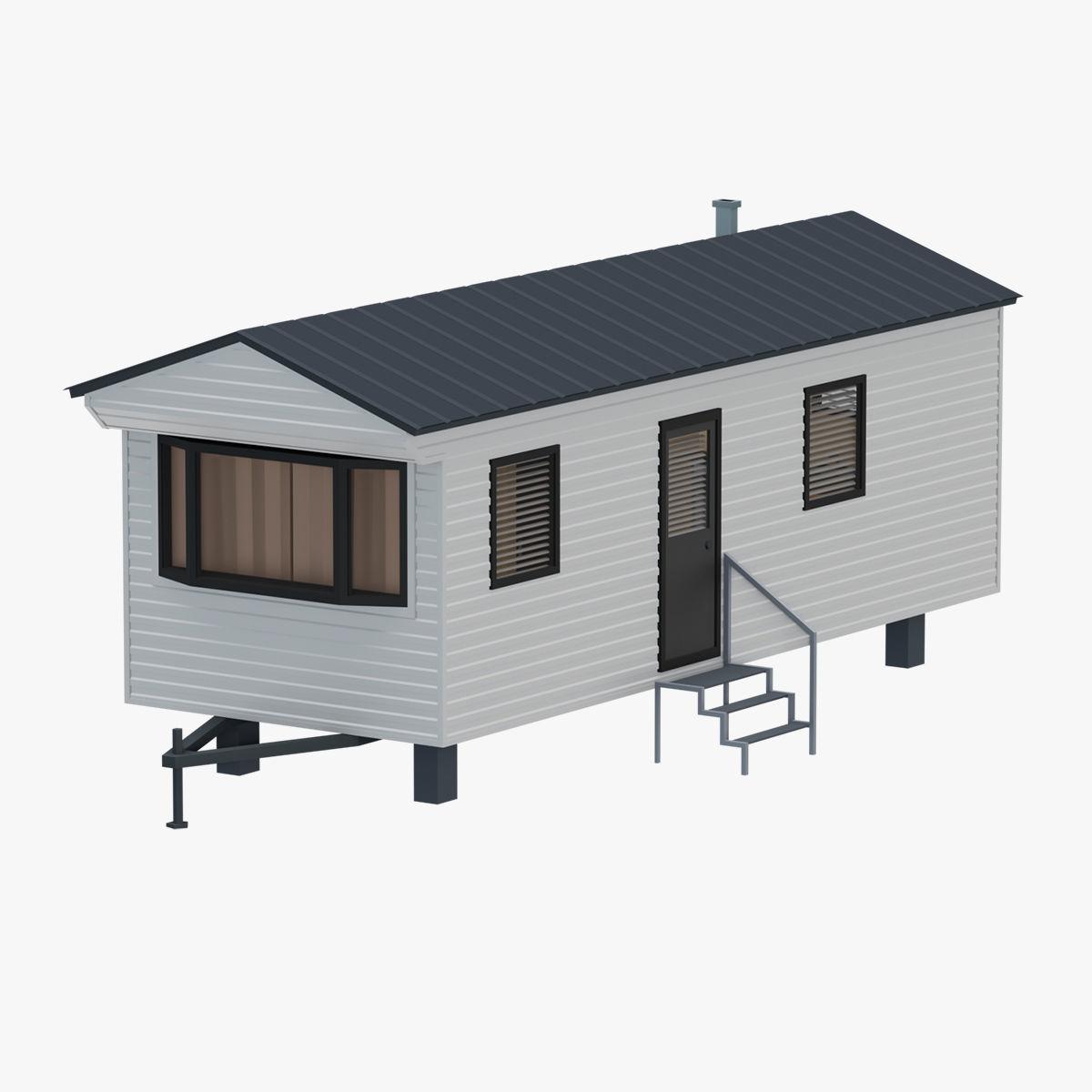 3D model Mobile home trailer house VR / AR / low-poly | CGTrader