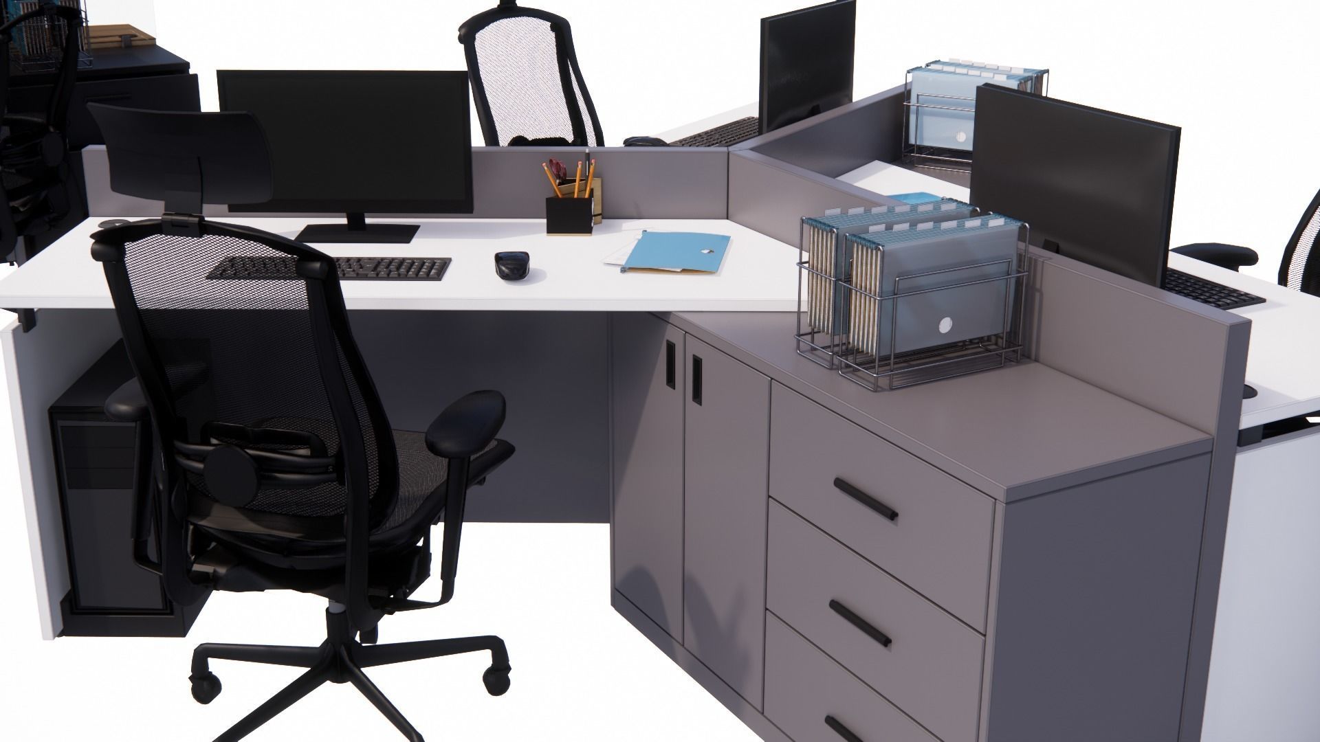 3D model Modular Office Workstation desk Tables 3D model | CGTrader