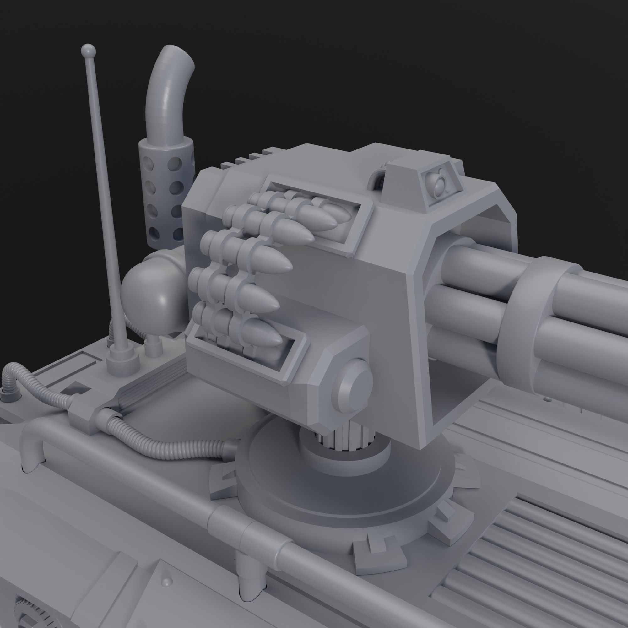 drone sentry gun with satellite station 3D model 3D printable | CGTrader