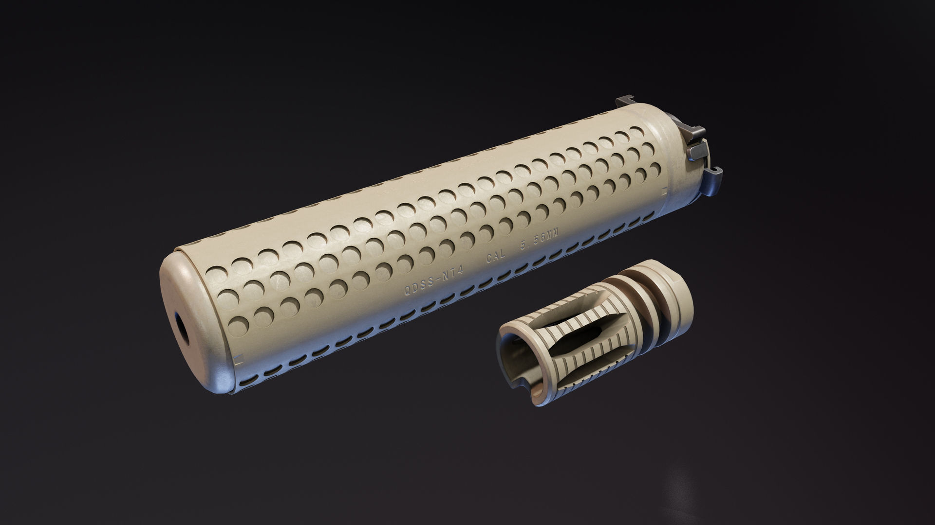 3D model QDSS NT4 Suppressor VR / AR / low-poly | CGTrader