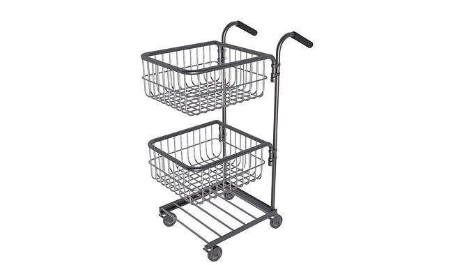 Mini Trolley with Two Baskets 3D model | CGTrader