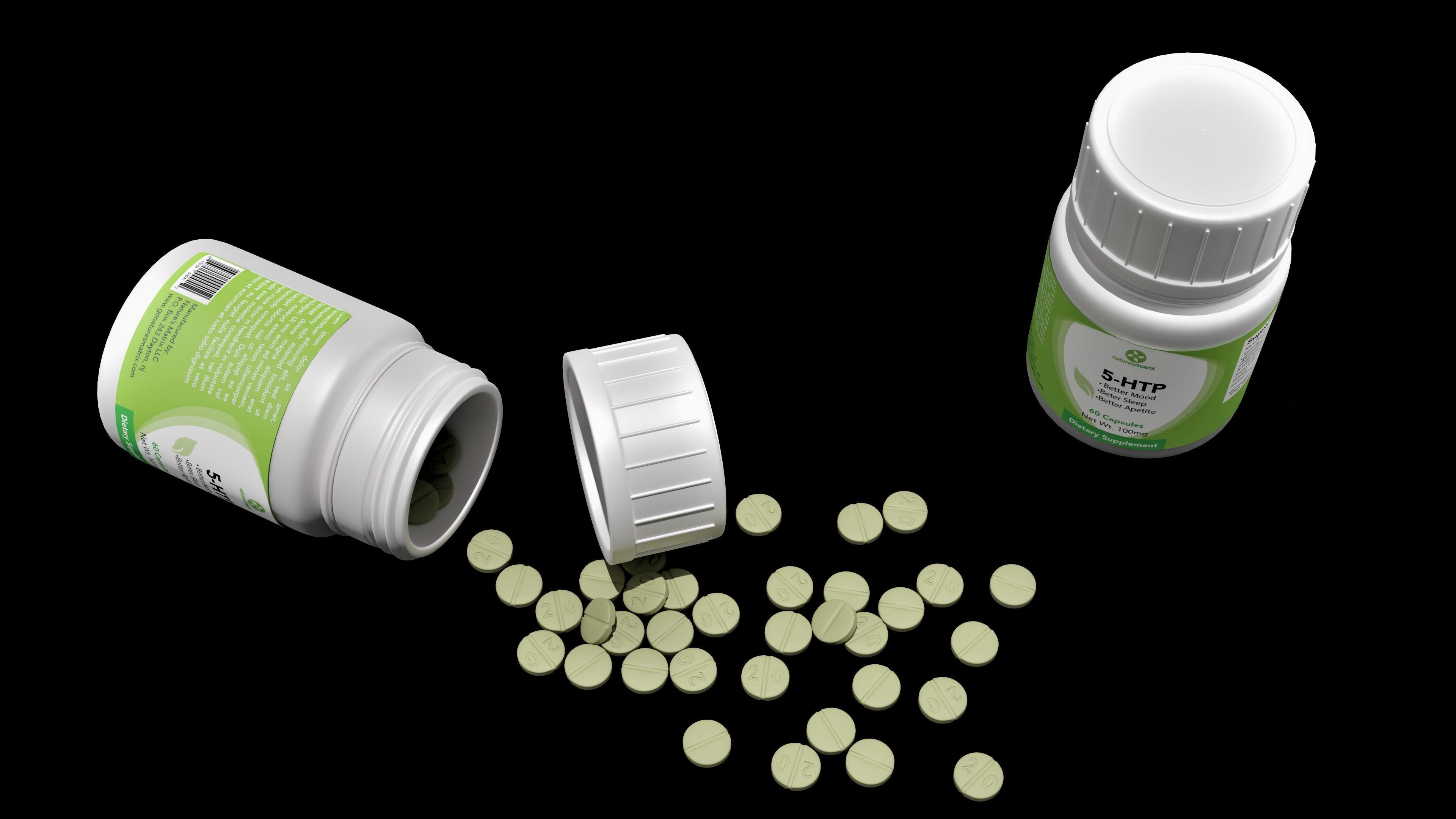 3D model of Supplement bottle with piles 3D model | CGTrader