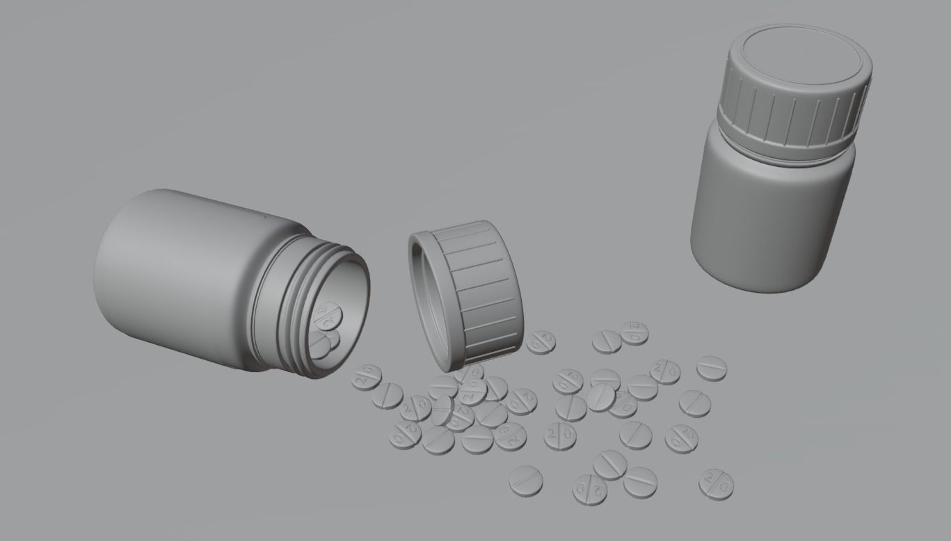 3D model of Supplement bottle with piles 3D model | CGTrader