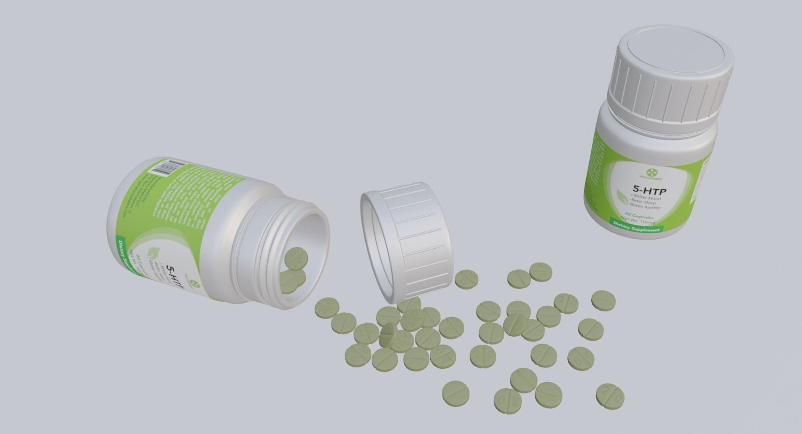 3D model of Supplement bottle with piles 3D model | CGTrader