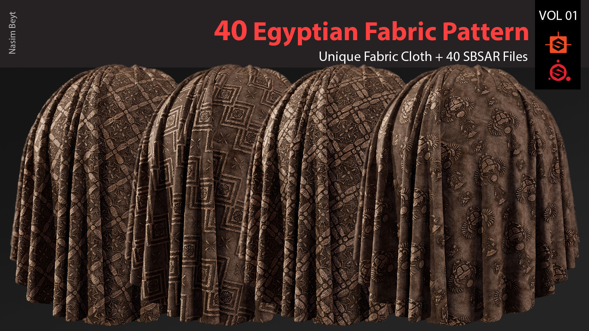 40 Tileable Ancient Fabric Pattern - Egyptian VOL 01 Texture | CGTrader