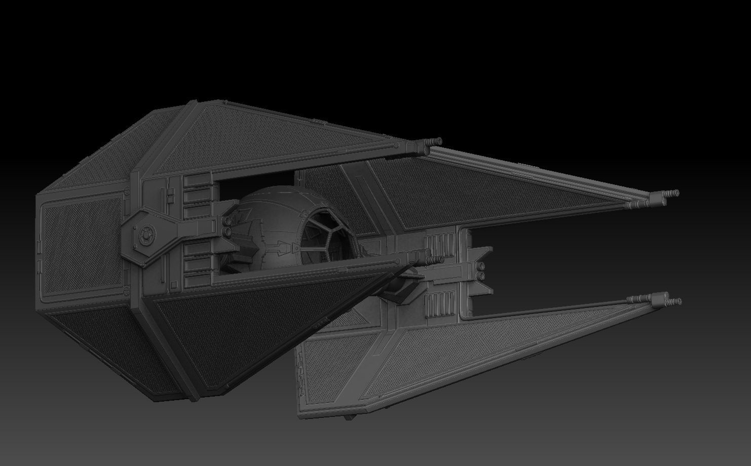 Tie Interceptor 6 inch Scale Vehicle Star Fighter 3D model 3D printable ...
