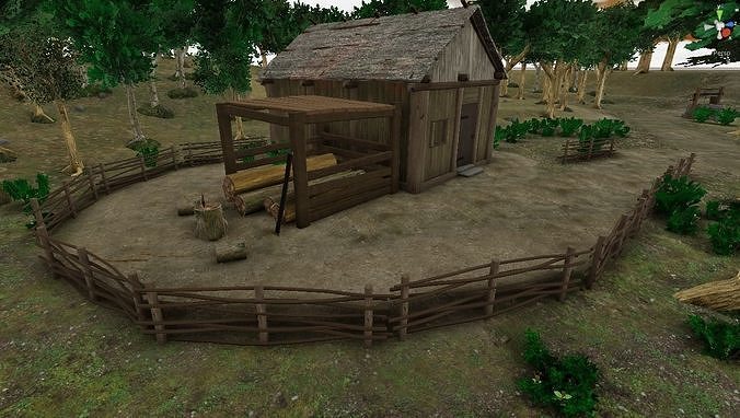 Medieval woodcutter house 3D model | CGTrader
