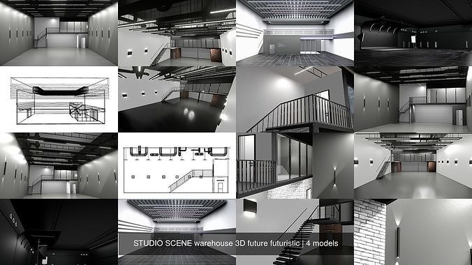 STUDIO SCENE warehouse 3D future futuristic 3D Model Collection | CGTrader