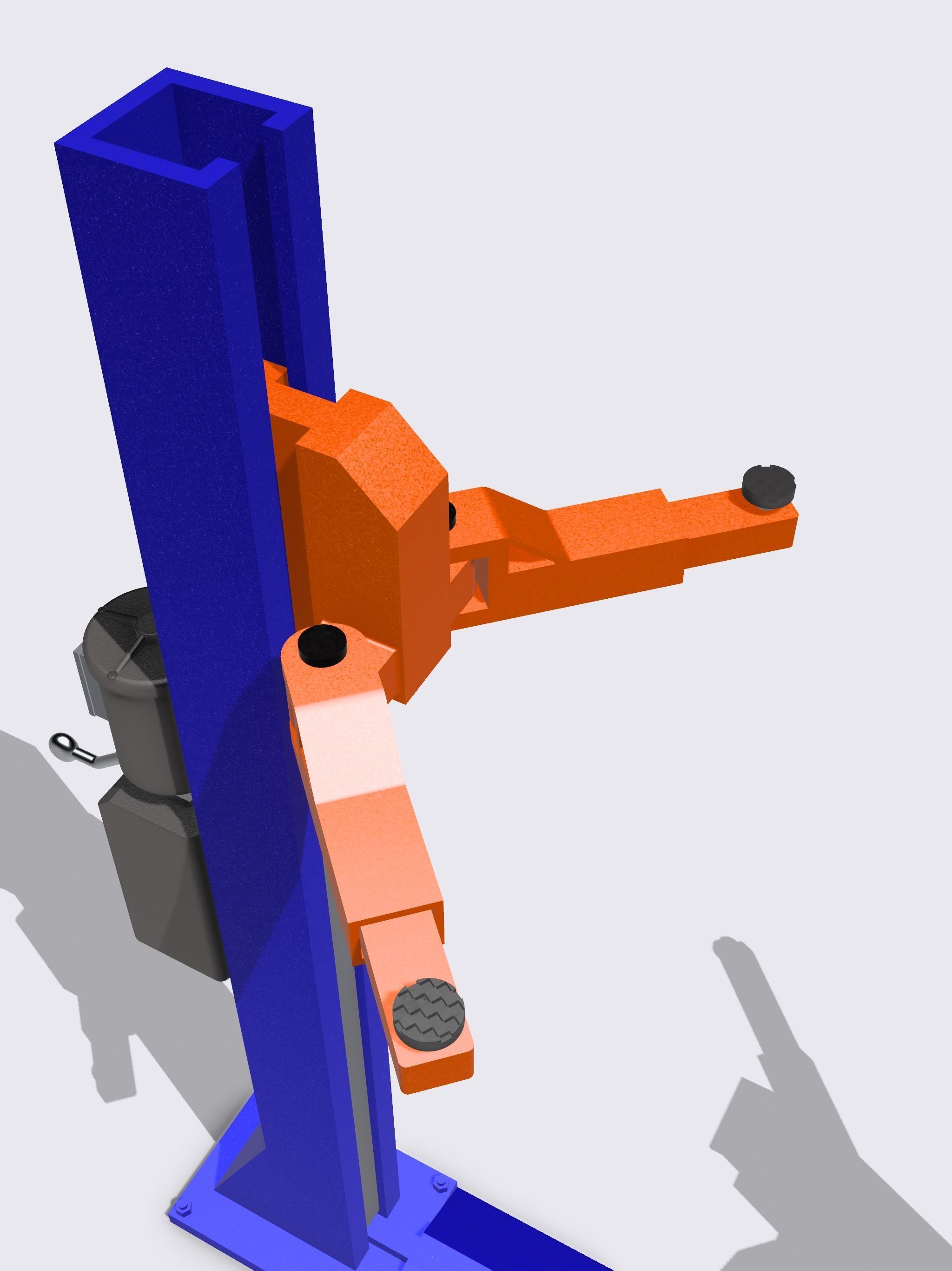 2 POST CAR LIFT WITH ADJUSTABLE ELEMENTS FOR DIORAMA 3D model 3D ...