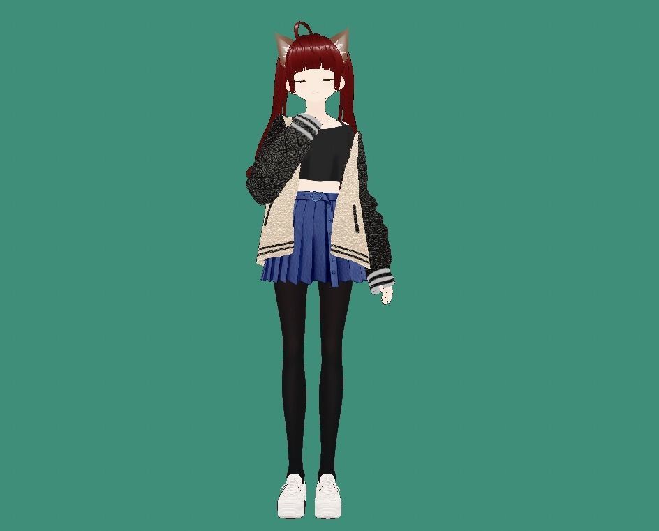 3D model Vroid Studio Cute Anime Girl 3D Character VR / AR / low-poly ...