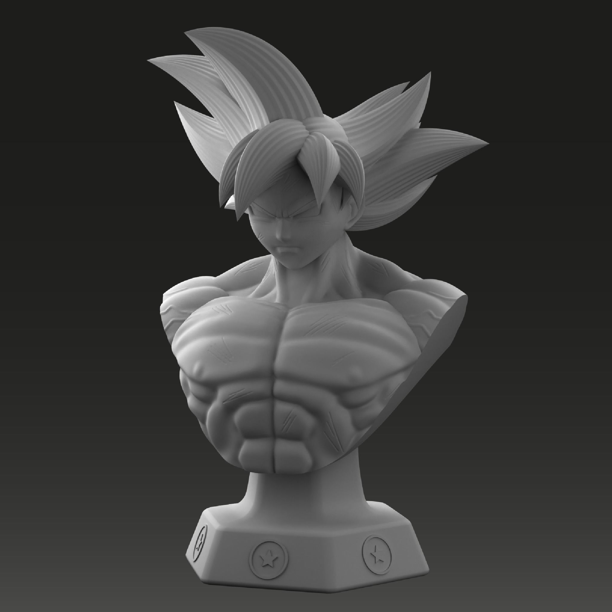 Goku Ultra Instinct Bust 3D model 3D printable | CGTrader