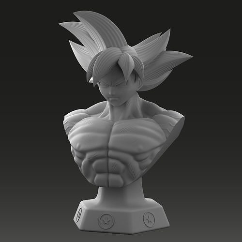 Goku Ultra Instinct Bust 3D model 3D printable | CGTrader