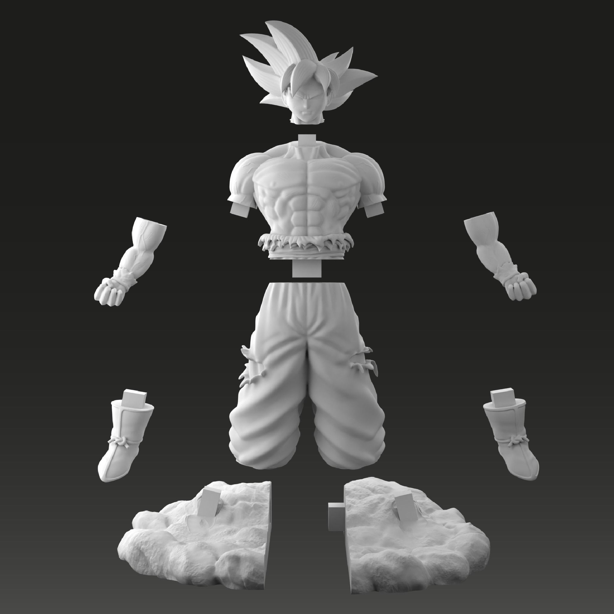 Goku Ultra Instinct 3D model 3D printable | CGTrader