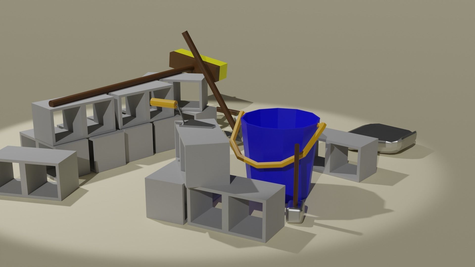 3D model Low Poly Industrial Tools Set VR / AR / low-poly | CGTrader