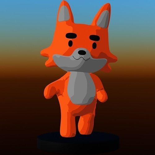 Celshaded Fox 3D model rigged | CGTrader