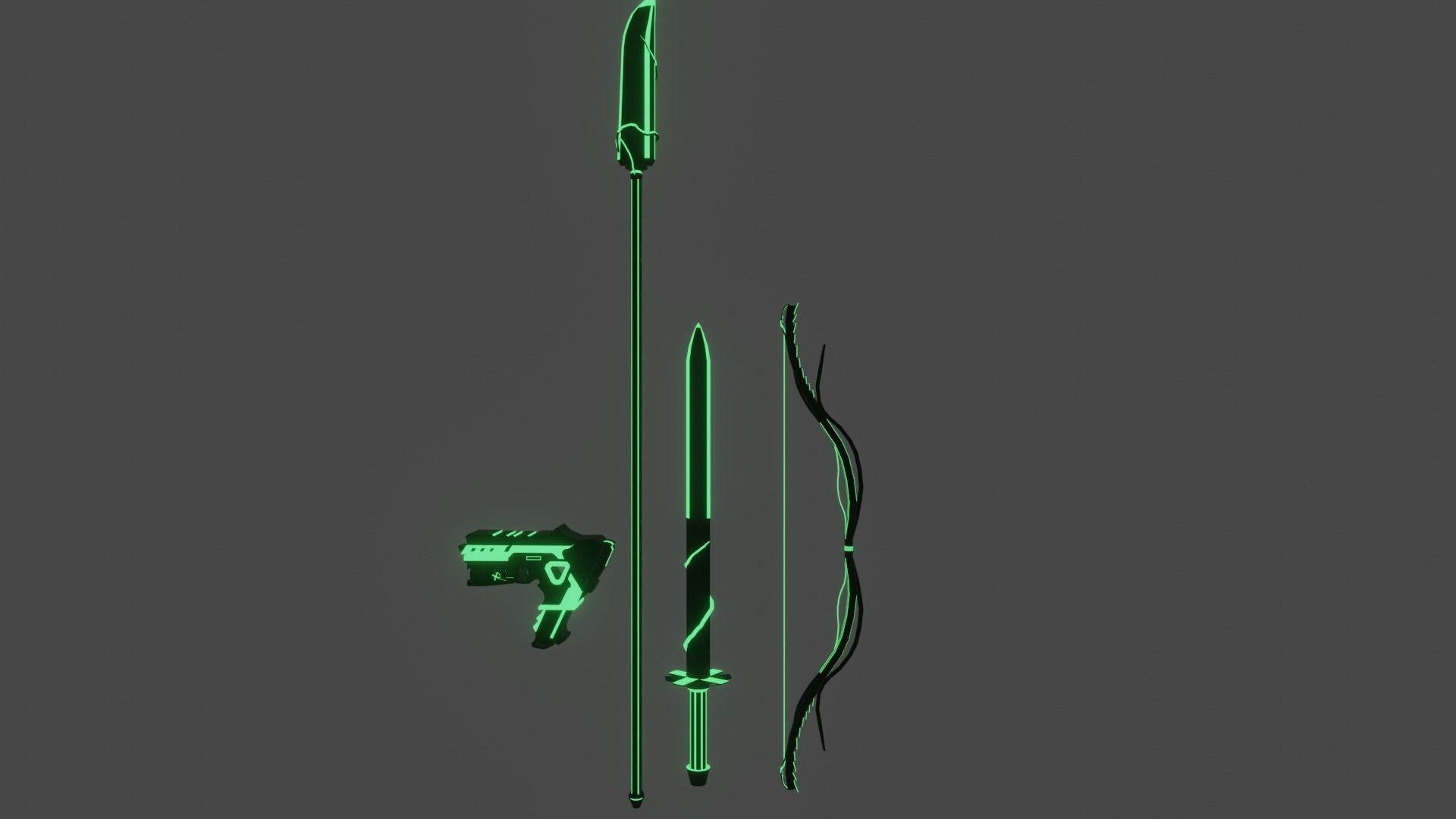A set of Sci-Fi weapons 3D model 3D printable | CGTrader