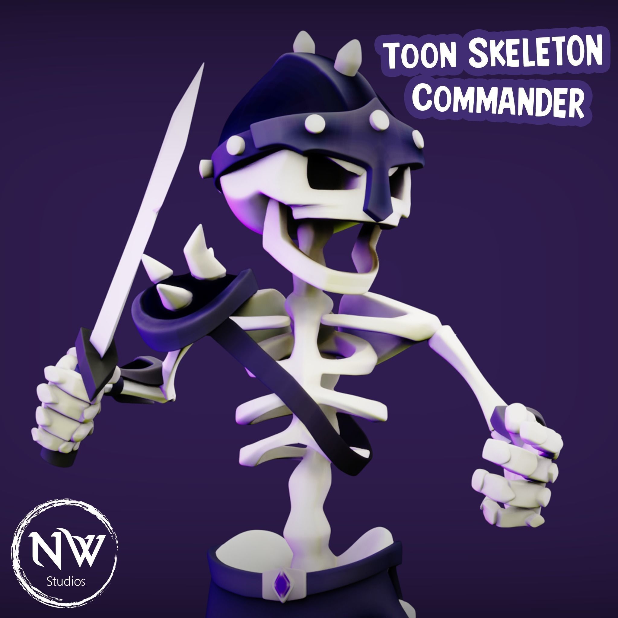 3D model Cartoon Skeleton Soldier - Mobile Game Ready VR / AR / low ...