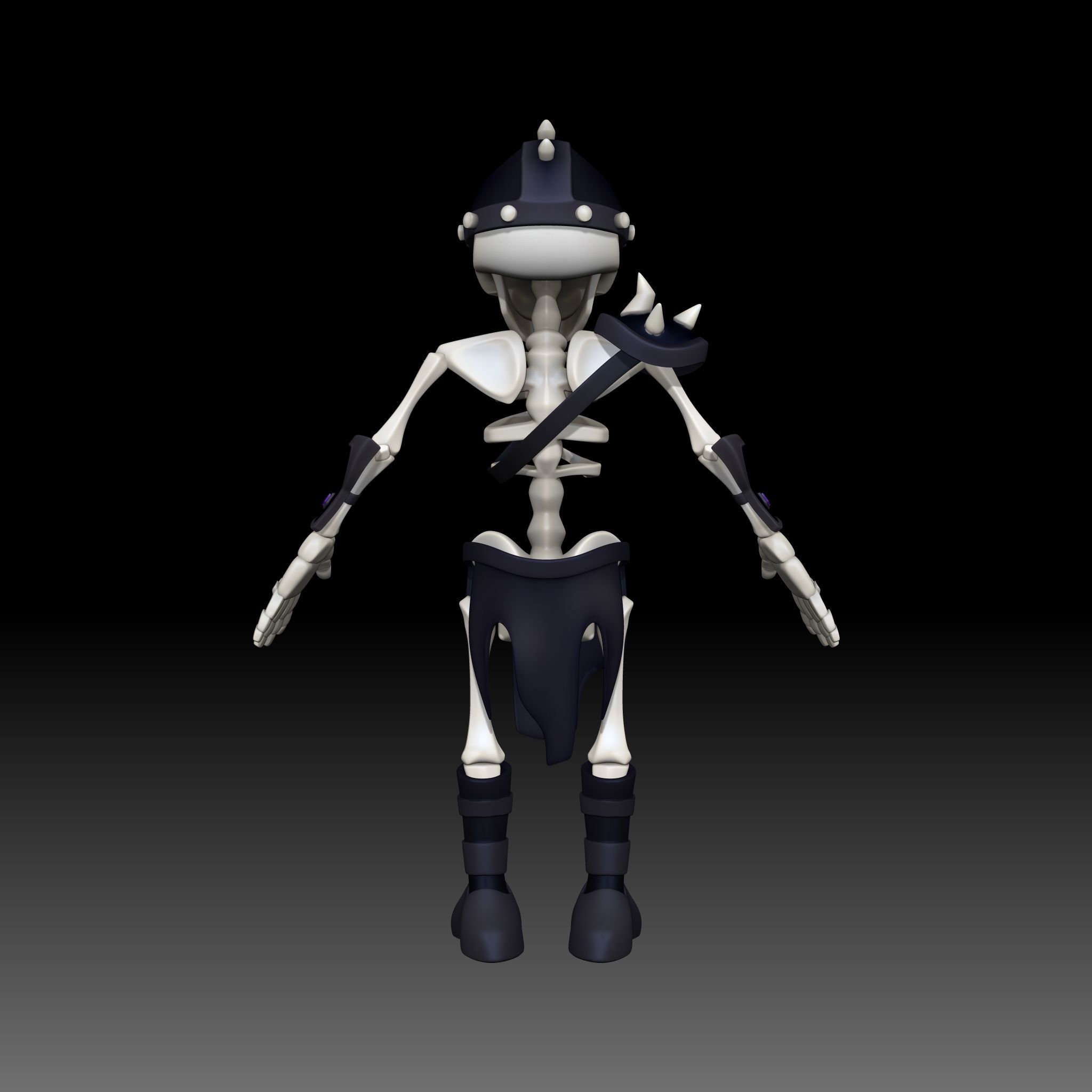 3D model Cartoon Skeleton Soldier - Mobile Game Ready VR / AR / low ...
