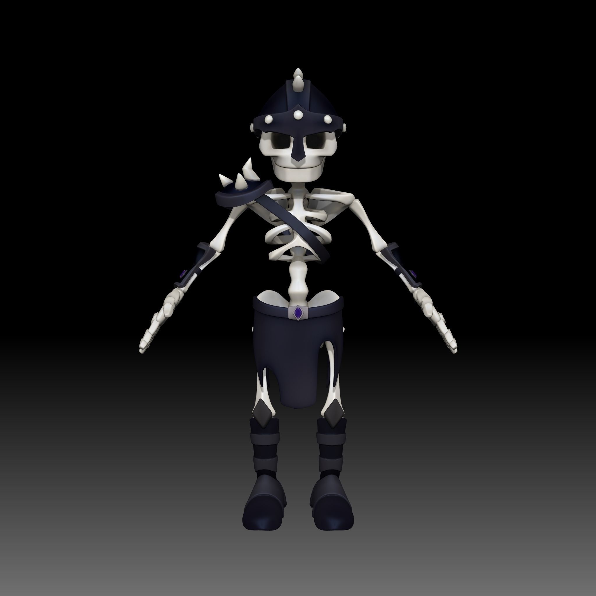 3D model Cartoon Skeleton Soldier - Mobile Game Ready VR / AR / low ...