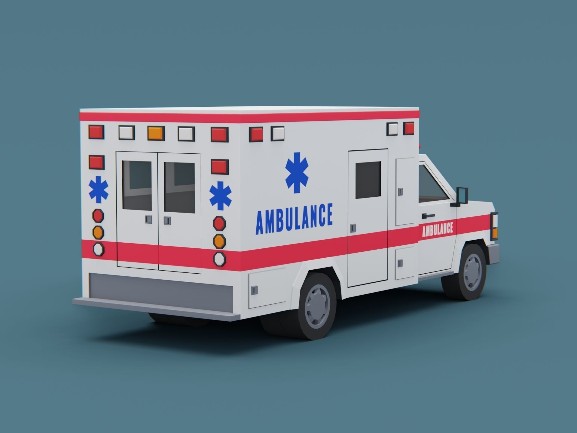 3D model Stylized City Ambulance truck VR / AR / low-poly | CGTrader