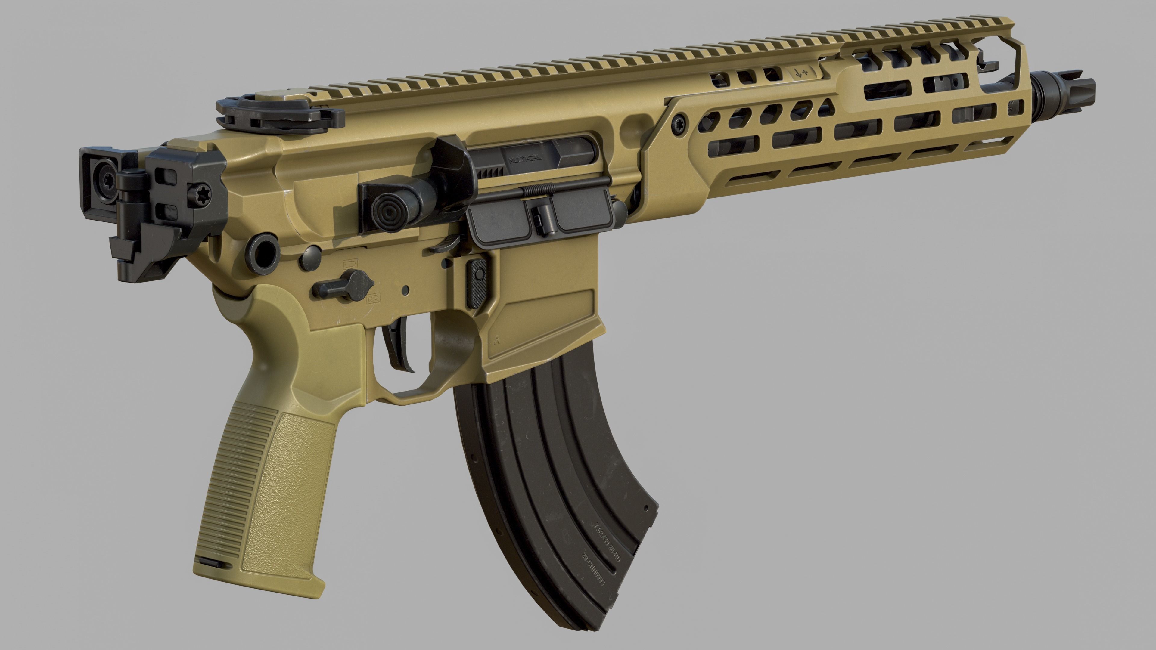 3D model Sig Sauer MCX Spear Lt - Replica - LOW POLY VR / AR / low-poly | CGTrader