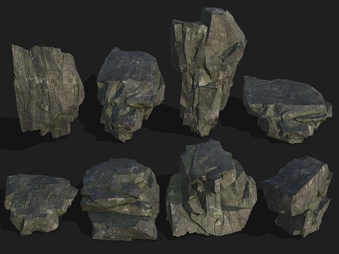 3D model cliff rocks - 3D Models PBR Pack 08 VR / AR / low-poly | CGTrader