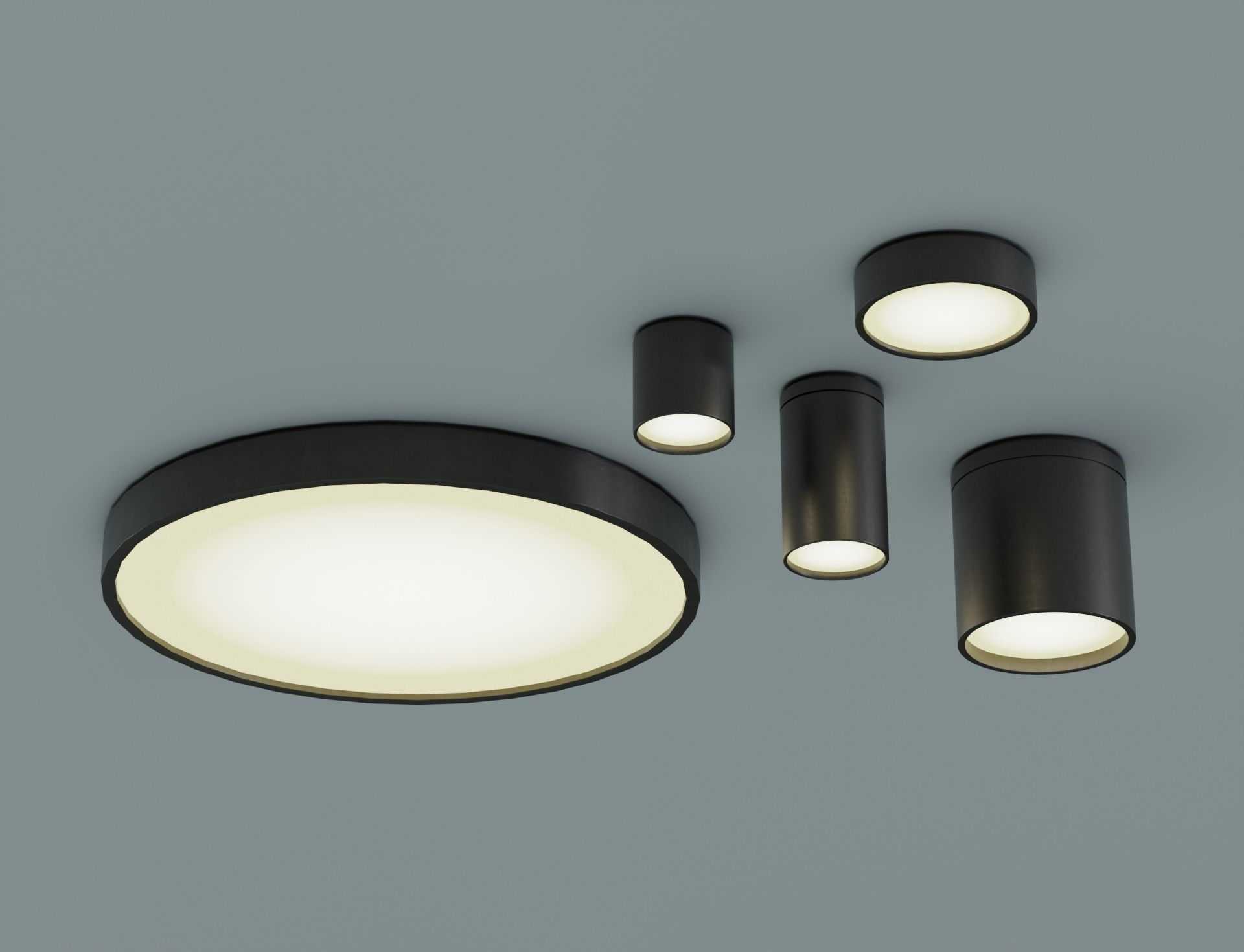 3D model Low Poly Cylinder Down Light VR / AR / low-poly | CGTrader