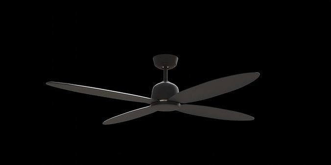 3D model Evolution 52 Dc Motor Ceiling Fan Black VR / AR / low-poly ...