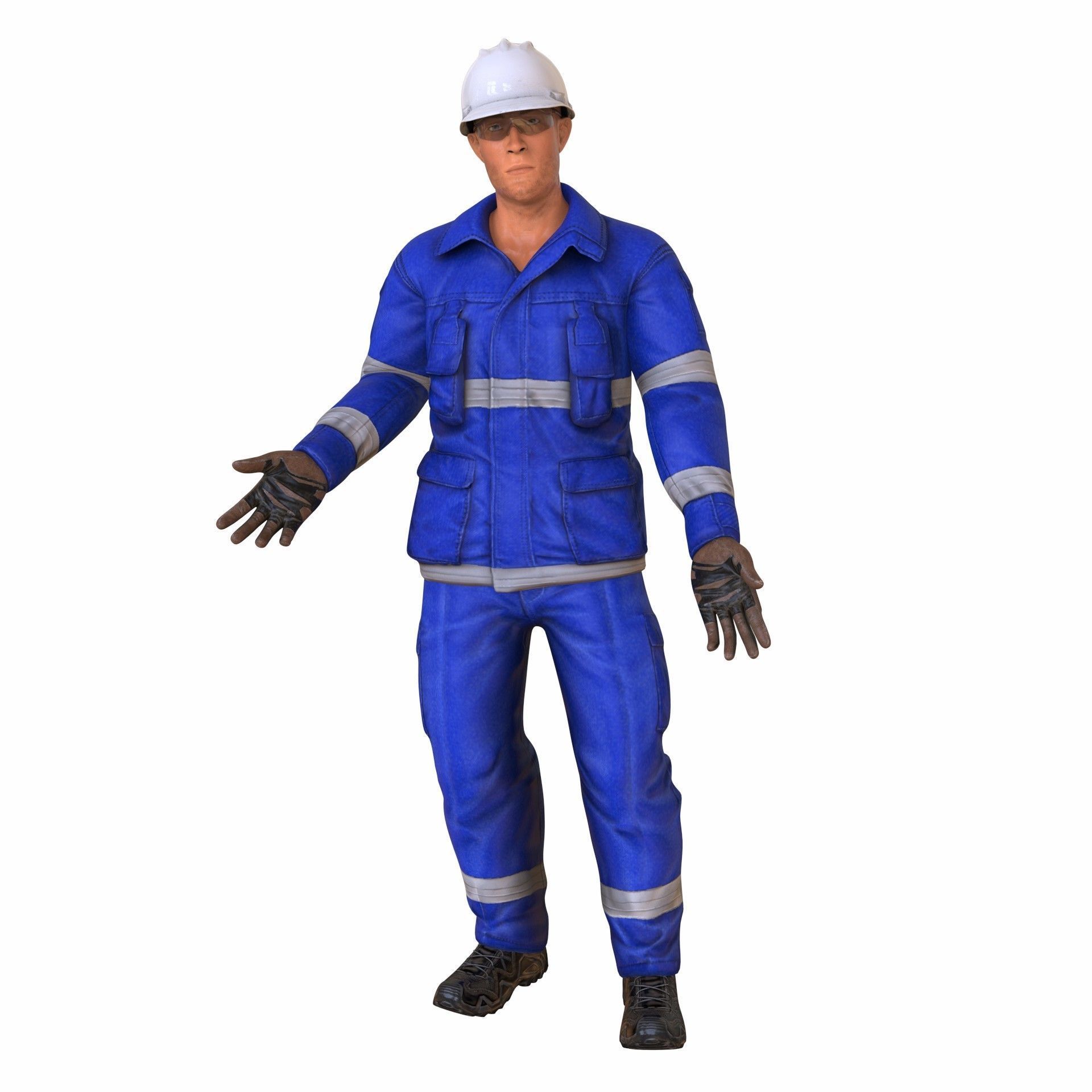 3D model Factory Worker Character RIGGED ANIMATED VR / AR / low-poly ...