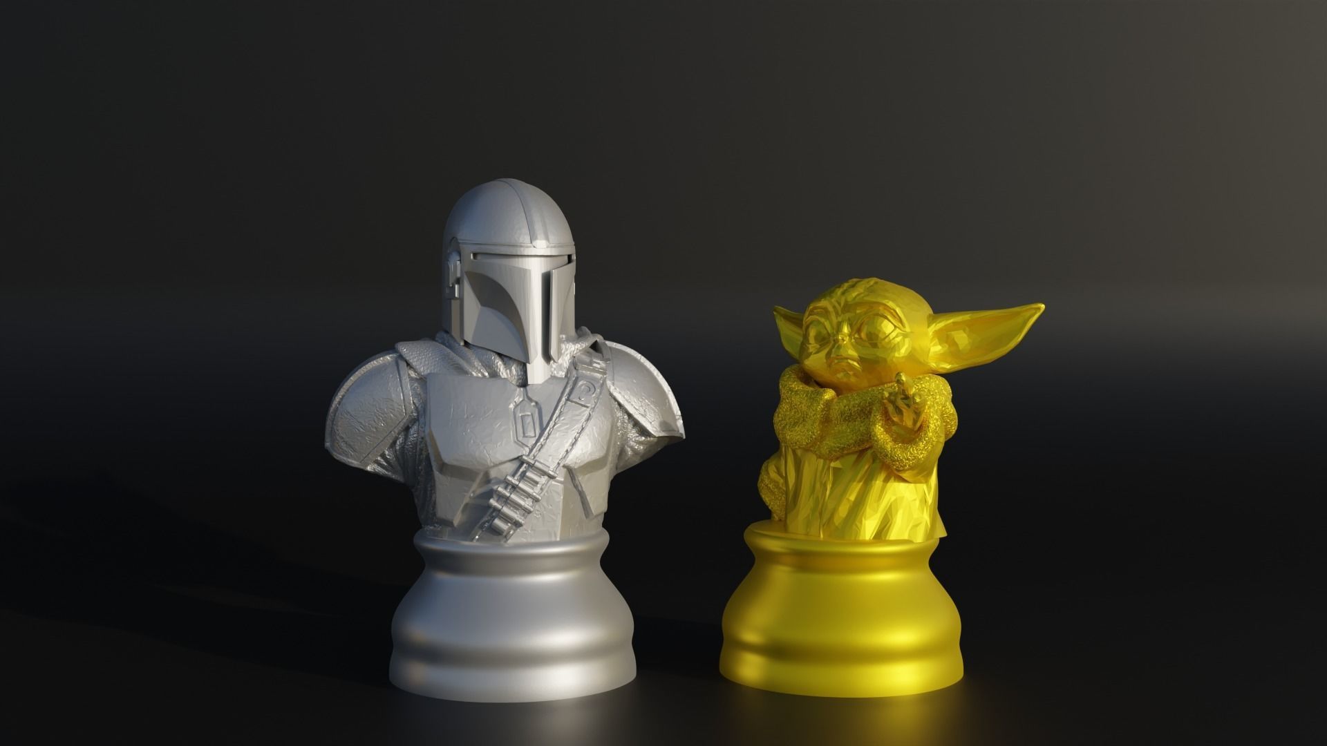 Starwars Character Figure Chess Set - 8 Different Pieces 3D model 3D ...