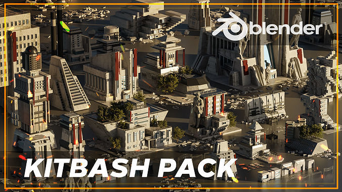 3D model Destopian city - Brutalism - Kitbash Asset Pack VR / AR / low-poly | CGTrader