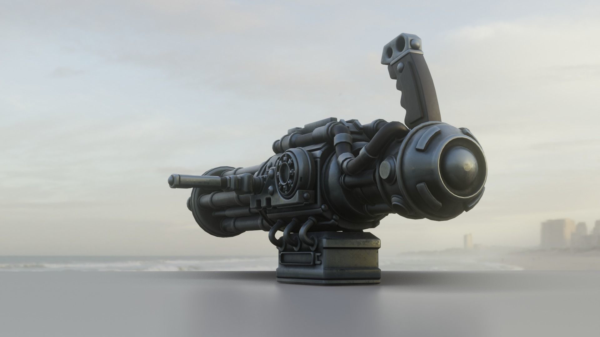 3D model low poly minigun VR / AR / low-poly | CGTrader