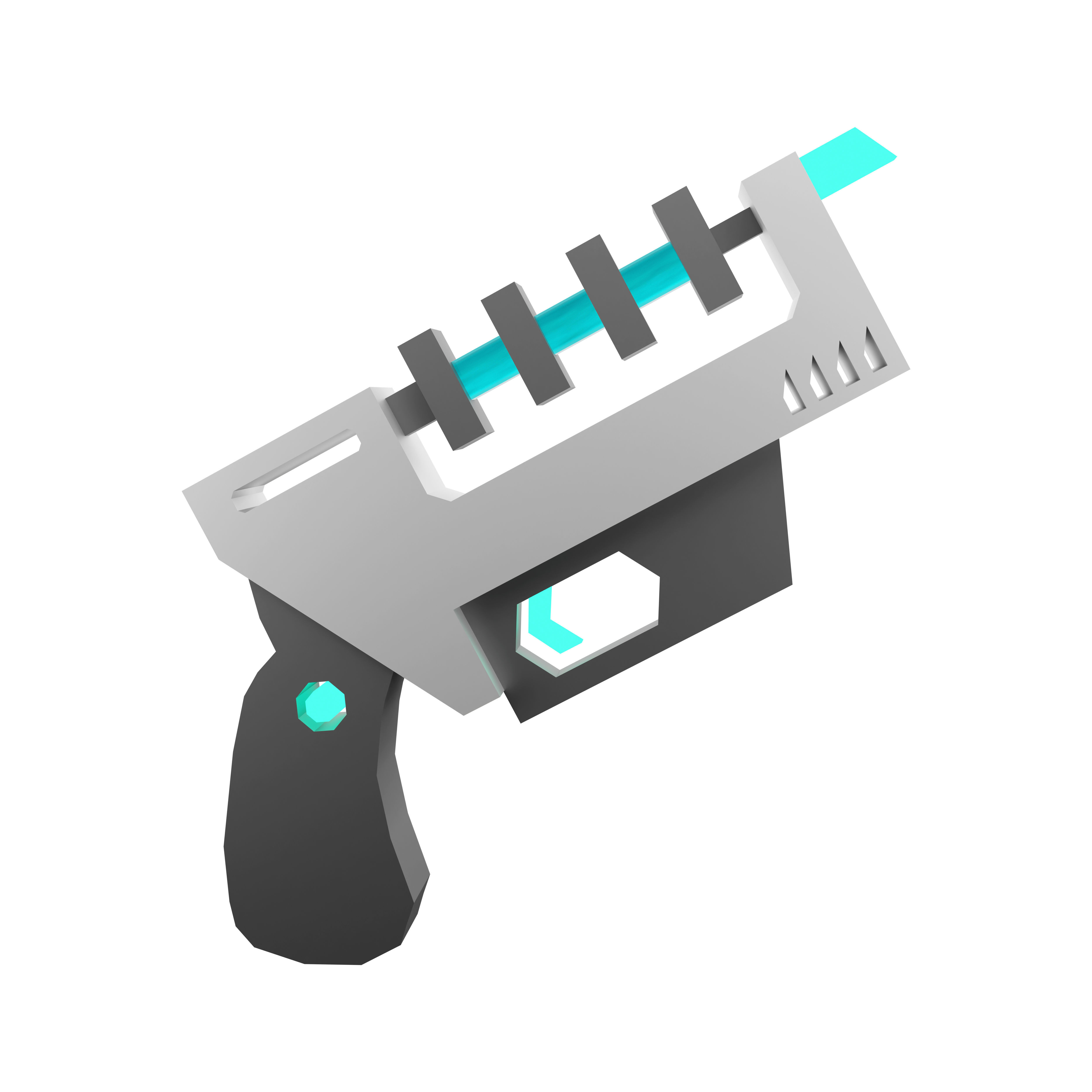 3d laser gun of the future low poly icon 3D model | CGTrader