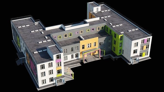 Kindergarten building 2 3D model | CGTrader