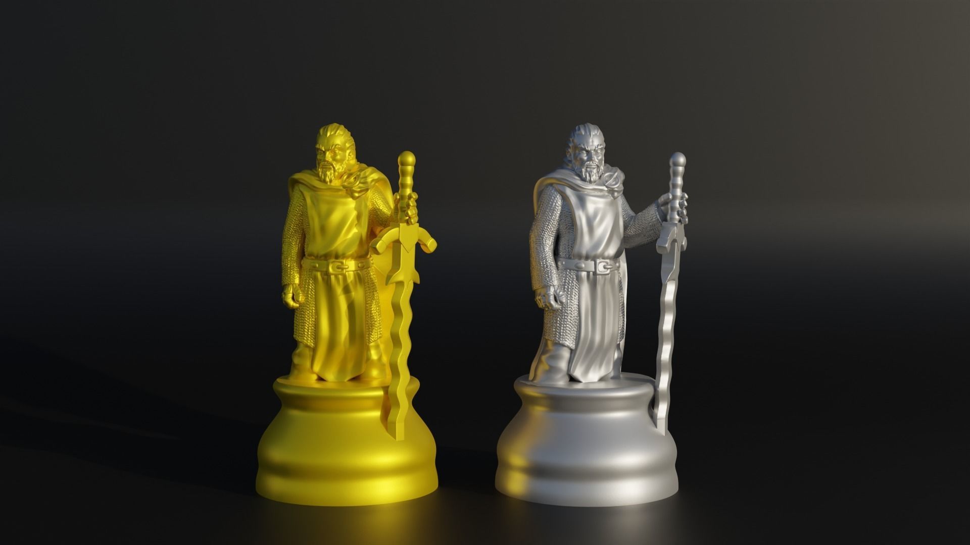 Chevalier Character Figure Chess Set - 6 Different Pieces 3D model 3D ...