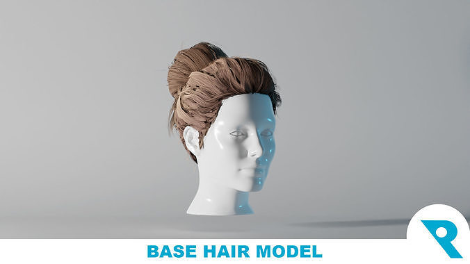Realistic Female Hair 6 free VR / AR / low-poly 3D model | CGTrader