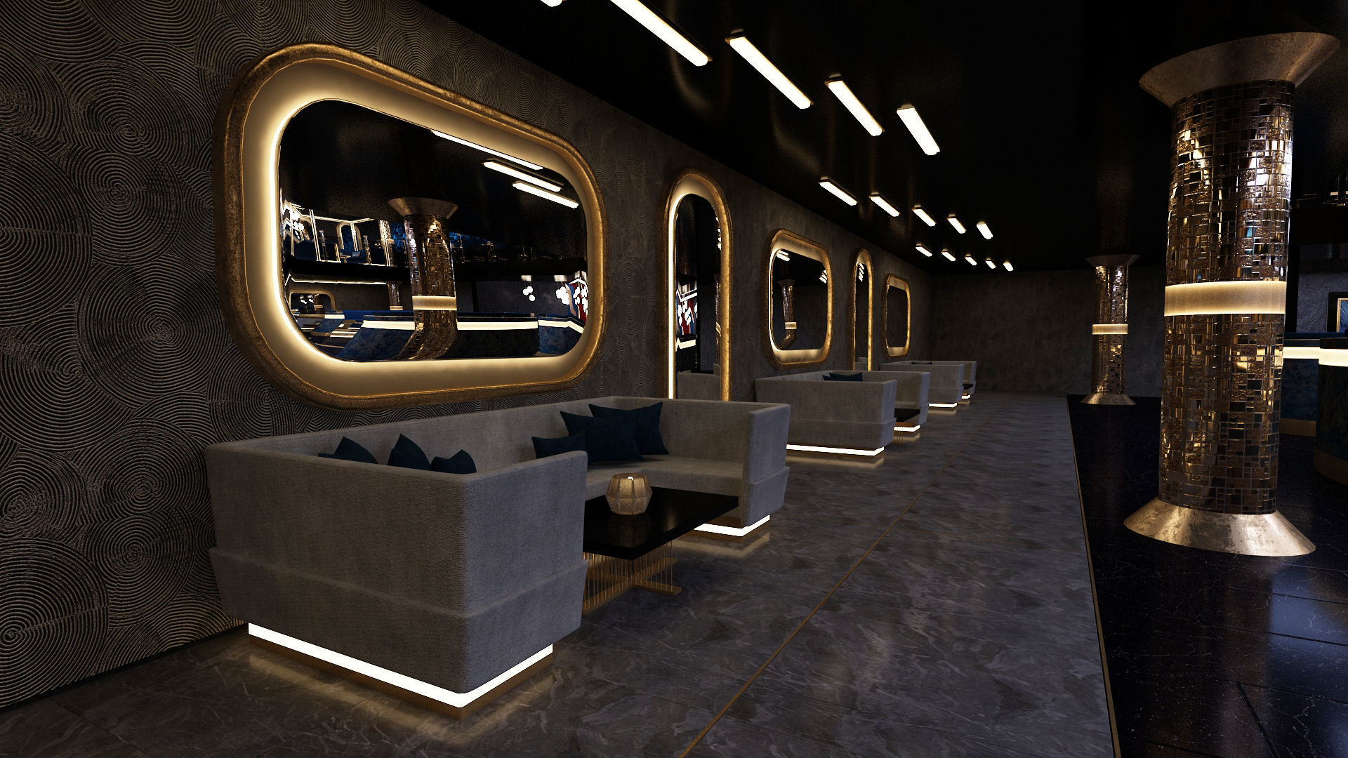 Luxury nightclub bar interior design 3D model | CGTrader