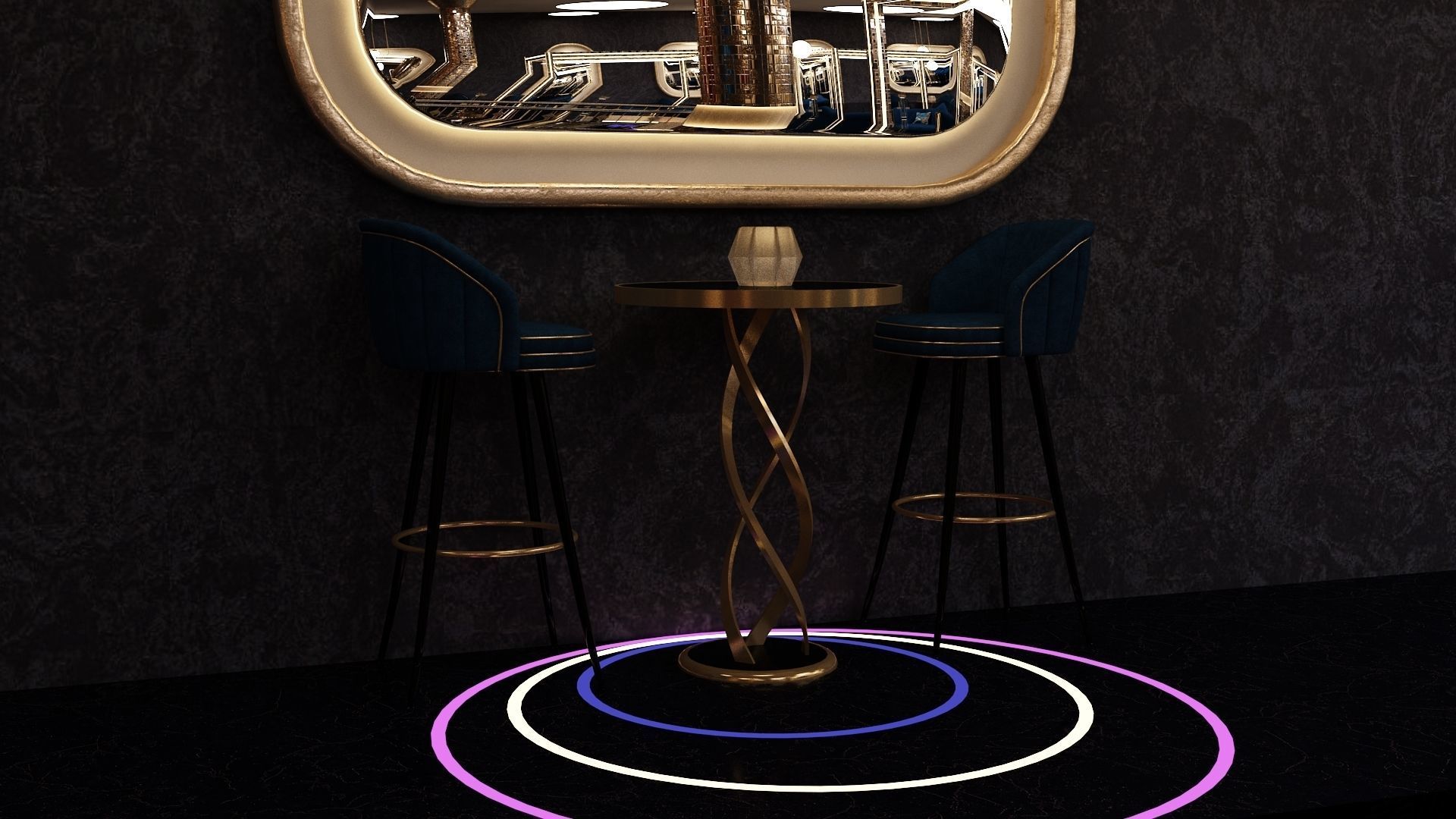 Luxury nightclub bar interior design 3D model | CGTrader