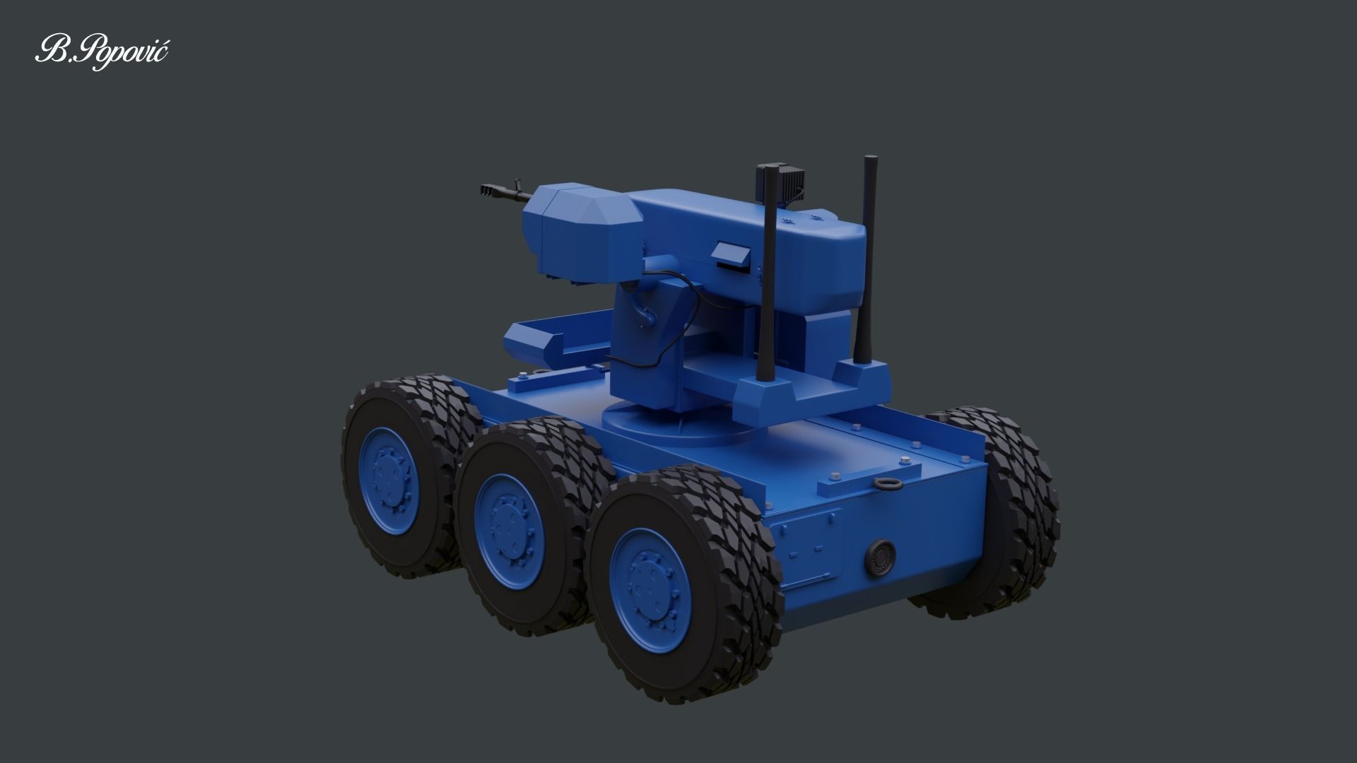 Armed Police Robot 3D model rigged | CGTrader