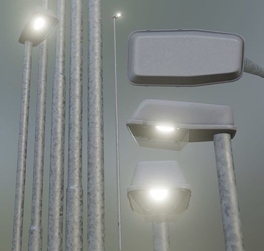 3D model Street Light 5 Galvanized F1 M1 K0 A1 10000mm VR / AR / low ...